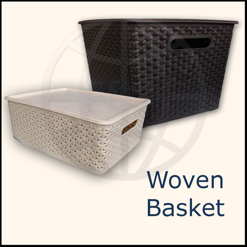 Small Woven Basket Storage Box With Cover | Shopee Philippines