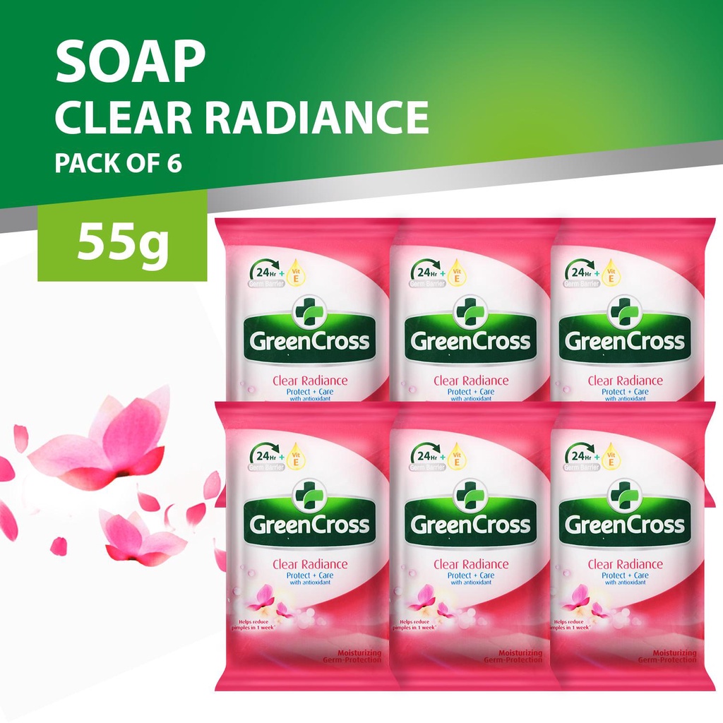 Green Cross Clear Radiance Moist Protection Bar Soap (55g) Set of 6 ...