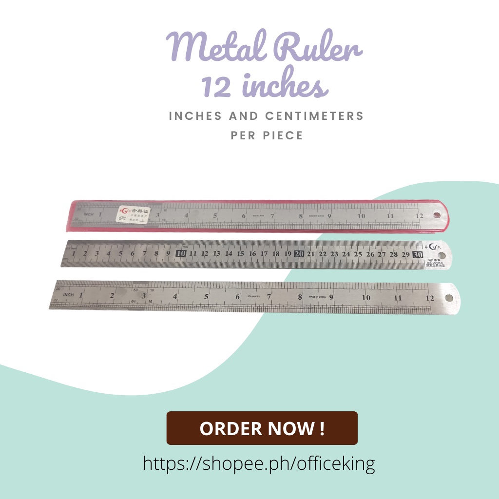 Metal Ruler 12 inches and 30 cm | Shopee Philippines