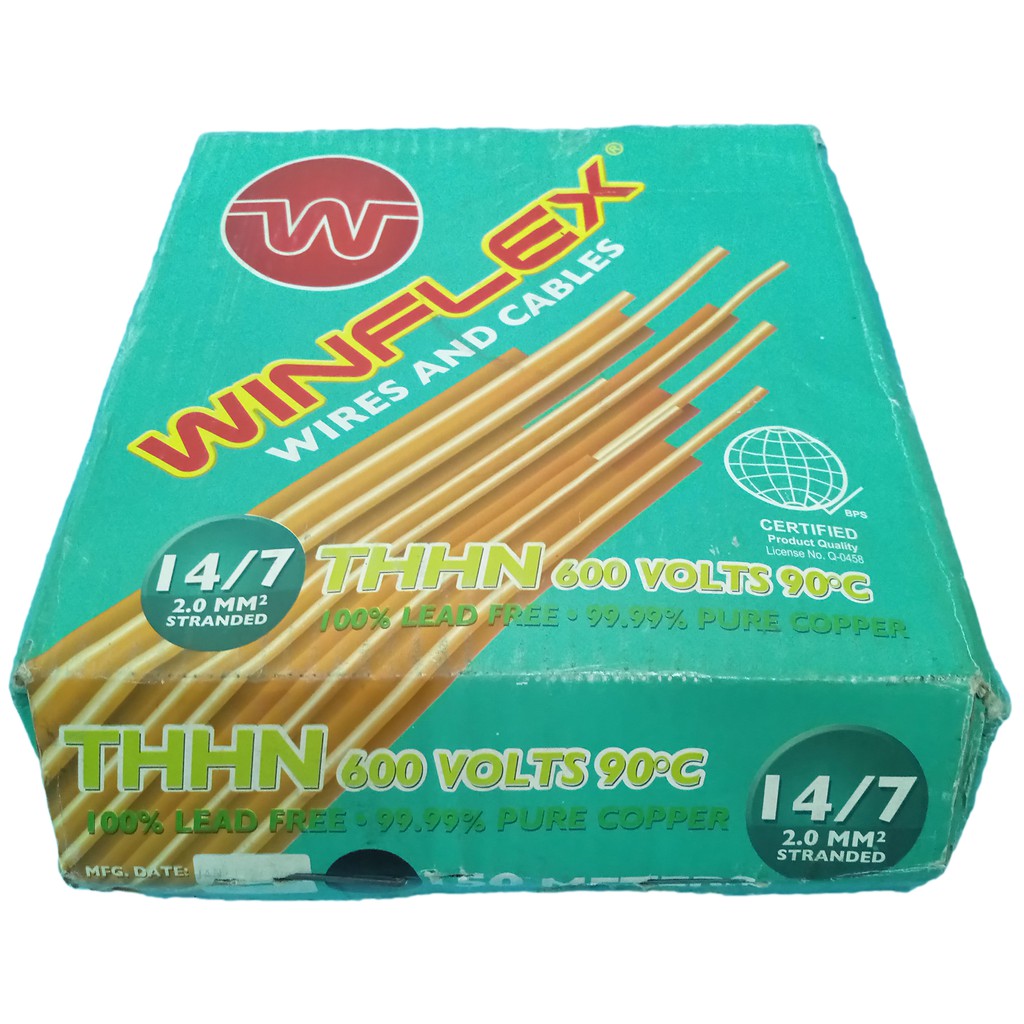 WINFLEX THHN wire stranded 14/7 2.0mm2 x 150mtrs ( RED ) xde | Shopee ...