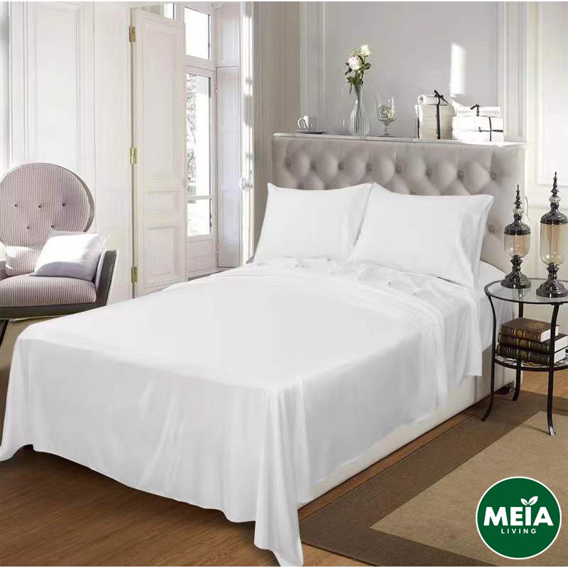 Meia Bamboo Bedsheet Premium Set 4 Pieces Set(Flat Sheet, Fitted Sheet ...