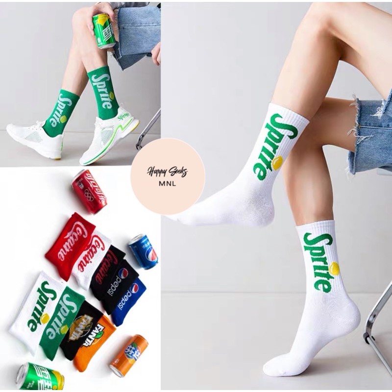 Soda-Pepsi-Cola-Sprite-Fanta Iconic Socks | Shopee Philippines