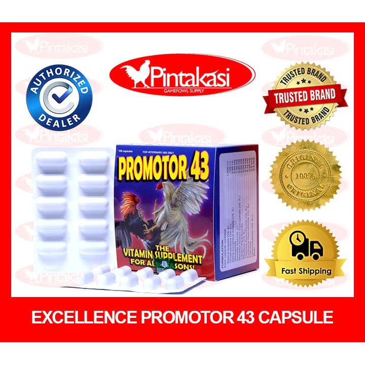 1 box Excellence Promotor 43 100 capsules Multivitamins for Gamefowl ...