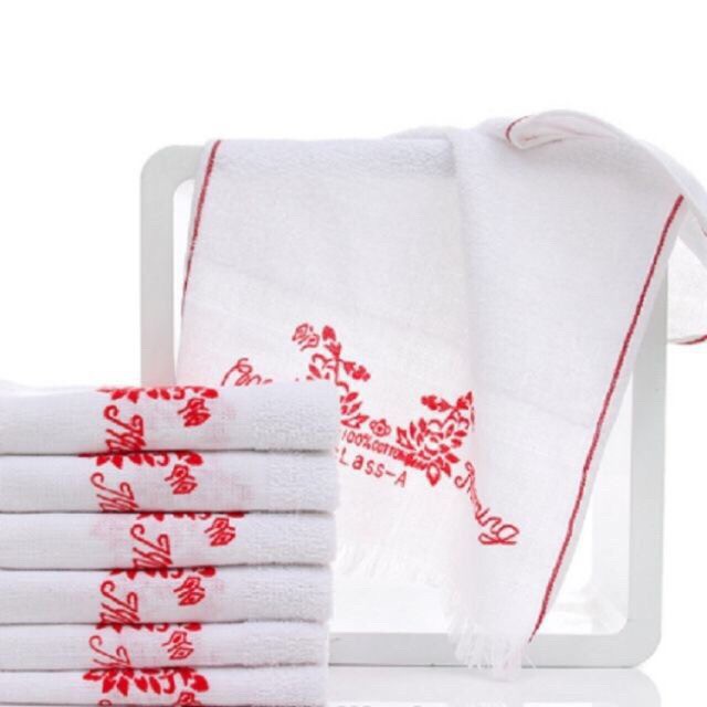 12pcs good morning towel (Red) | Shopee Philippines