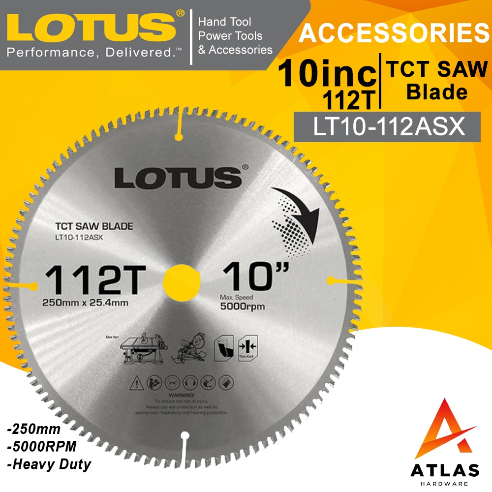 LOTUS TCT Circular Saw Blade 10in 112T (Aluminum) LT10-112ASX | Shopee ...