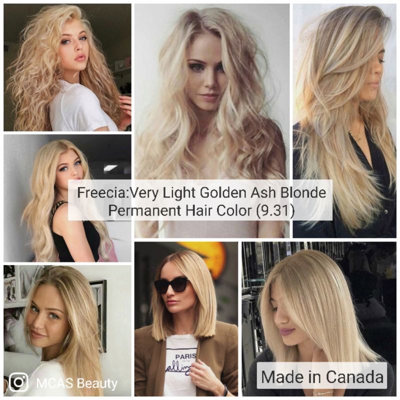 Freecia: Very Light Golden Ash Blonde Permanent Hair Color (9.31 ...