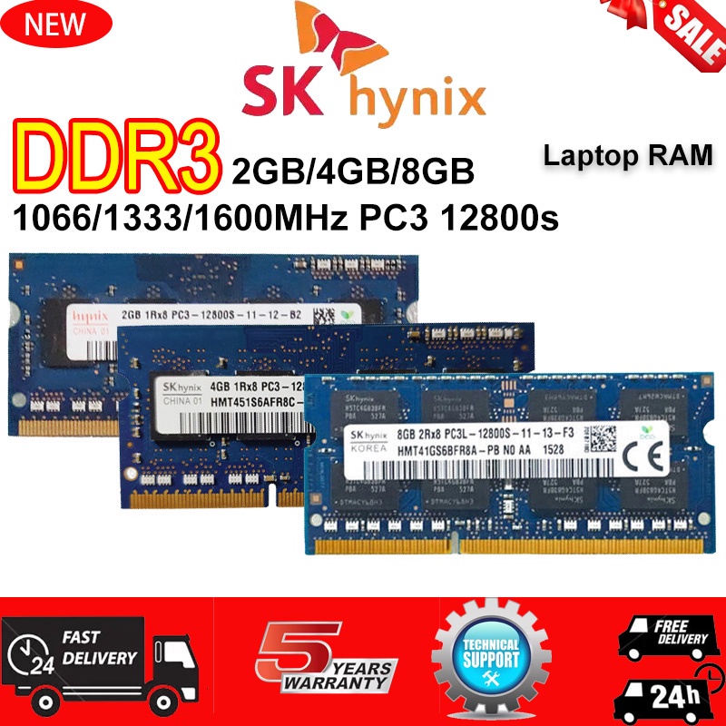 SK Hynix DDR3 DDR3L 2GB 4GB 8GB 1066/1333/1600Mhz SODIMM Laptop Memory Notebook RAM | Shopee ...