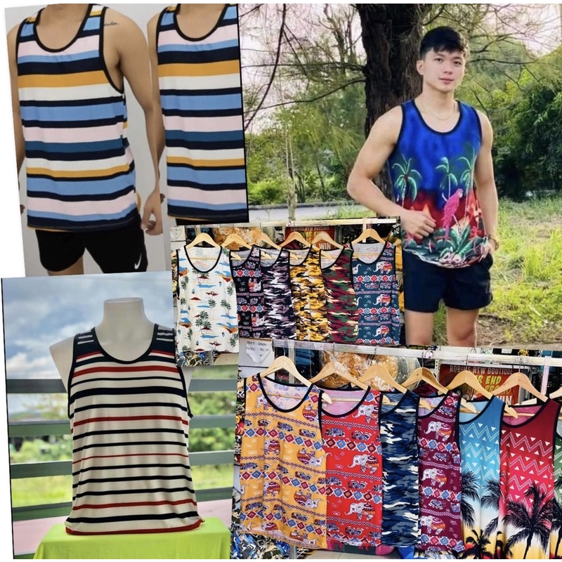 SANDO MEN PRINTED ASSORTED PRINTS | Shopee Philippines