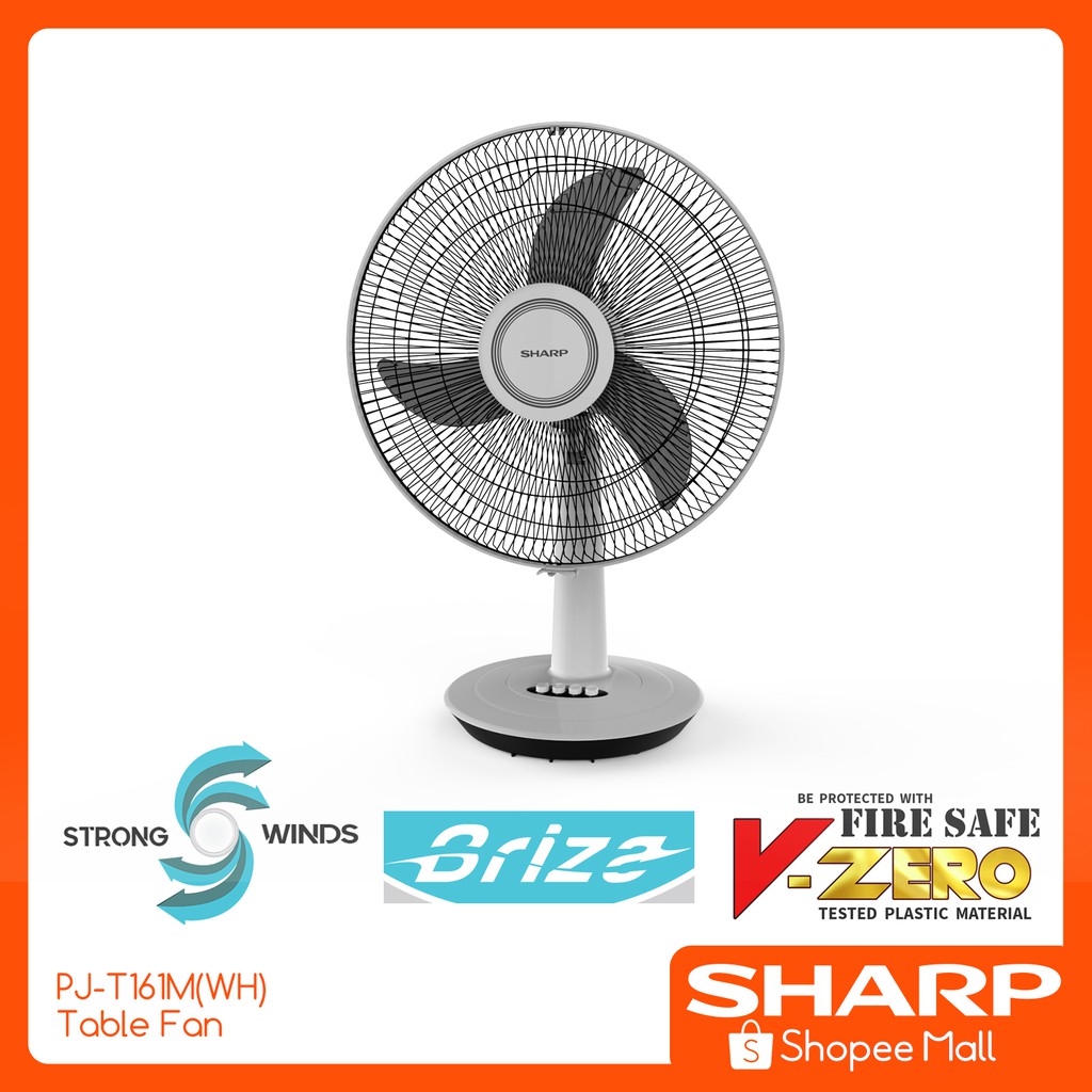 Sharp PJ-T161M(WH) 16" Electric Table Fan | Shopee Philippines