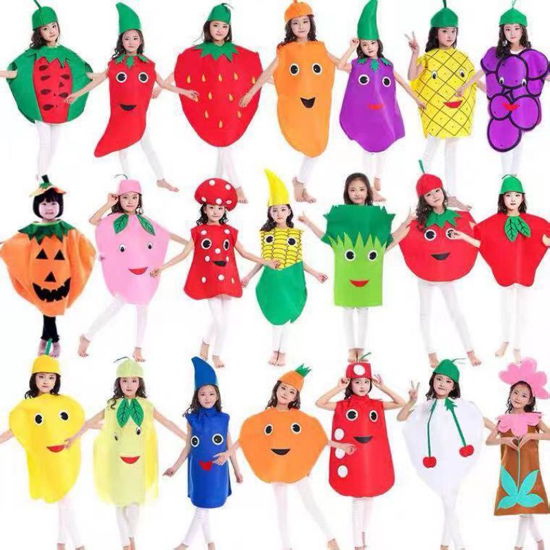 4-7y Fruits and Vegetables Costume for Kids Boys and Girls Nutrition Month Nutritional Outfit ...