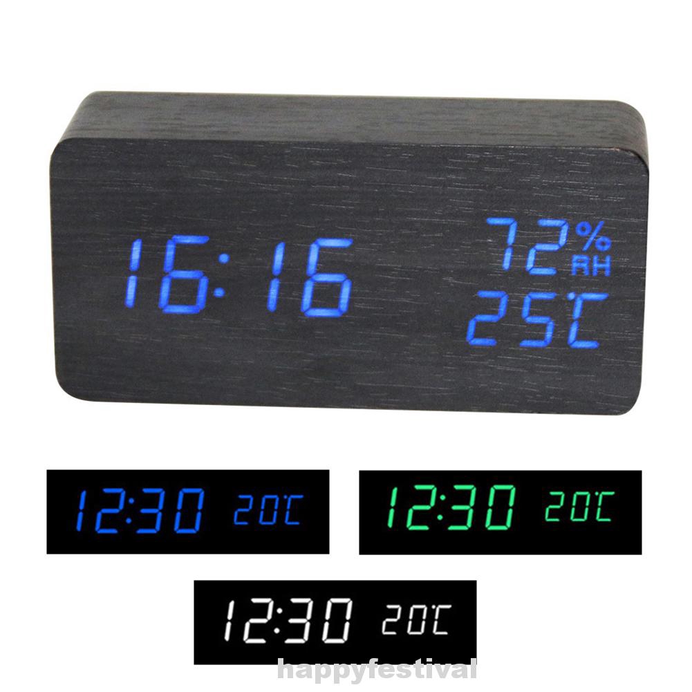 home lifeElectronic Digital Wood Desk Desktop Multifunction LED Display ...