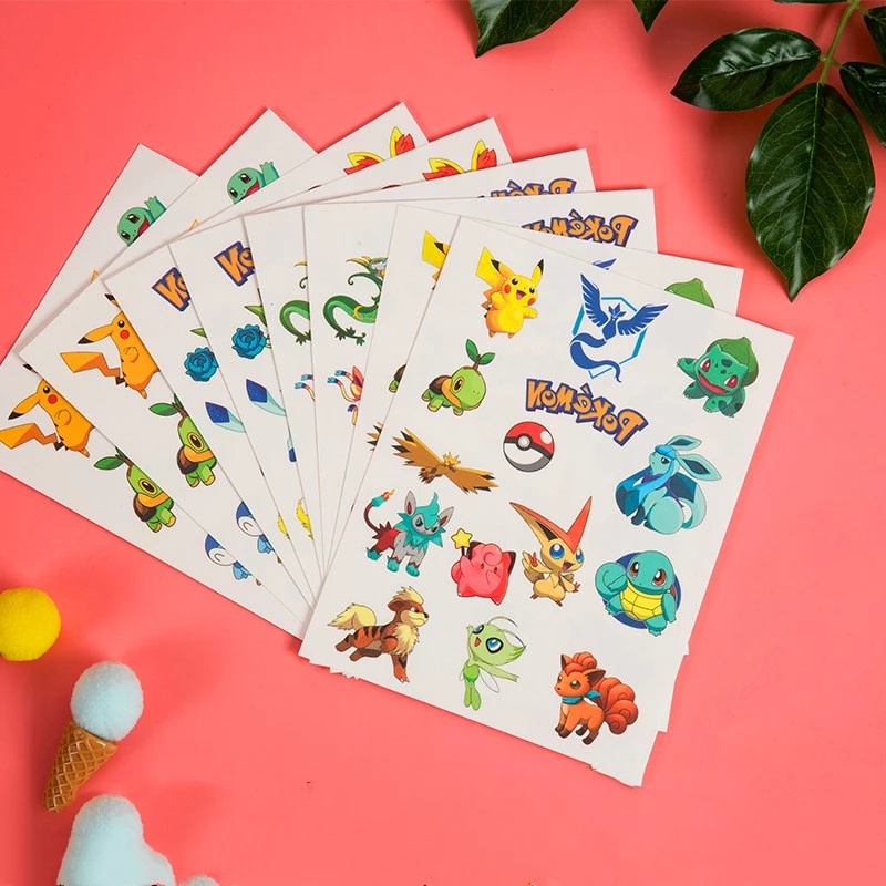 Pokemon Tattoo Children Stickers Random 1sets Pikachu Action Figure ...