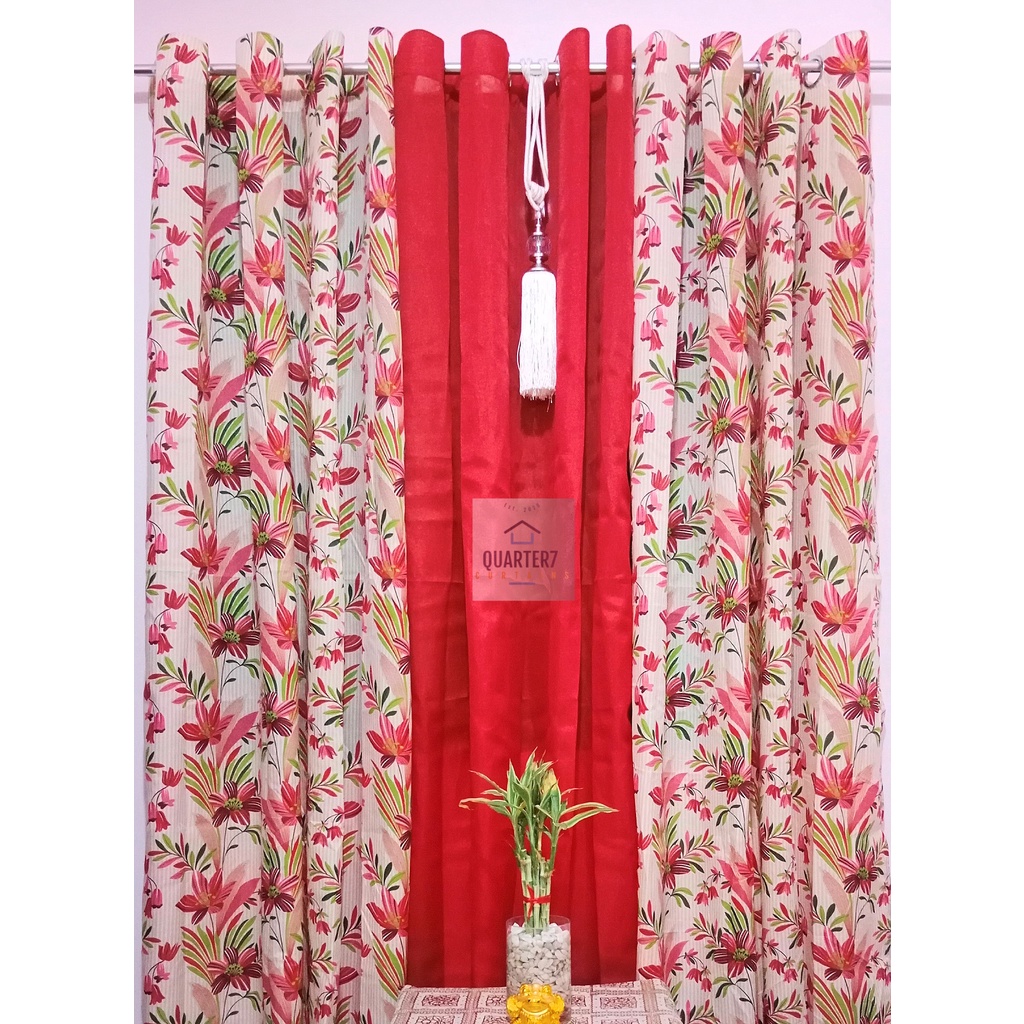 Quarter7 Curtains - Geena - Contessa - Red - SOLD PER PIECE | Shopee ...