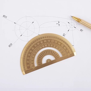 Nordic Metallic Brass Aesthetic Rulers / Protractor / Triangles ...