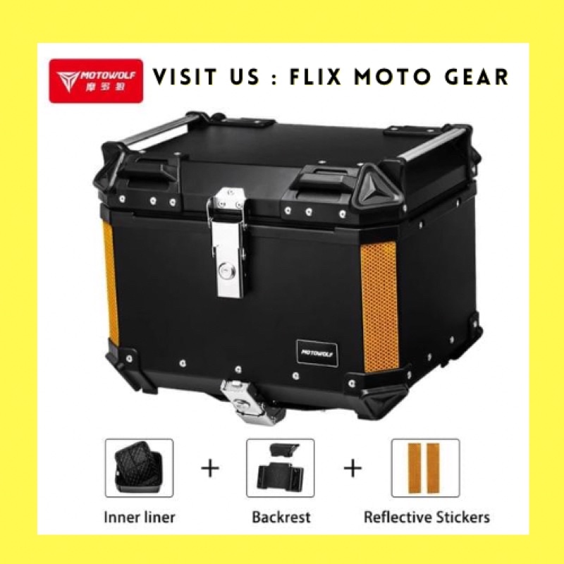 Motowolf Alloy Top box with backrest | Shopee Philippines