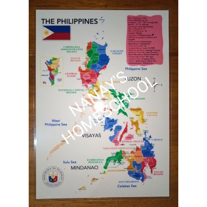 NEW CHART : Laminated PHILIPPINE MAP A4 Size | Shopee Philippines