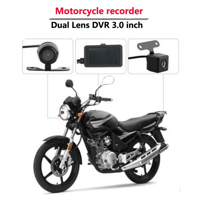Motorcycle Camera DVR Motor Dash Cam with Dual-Track Front Rear ...