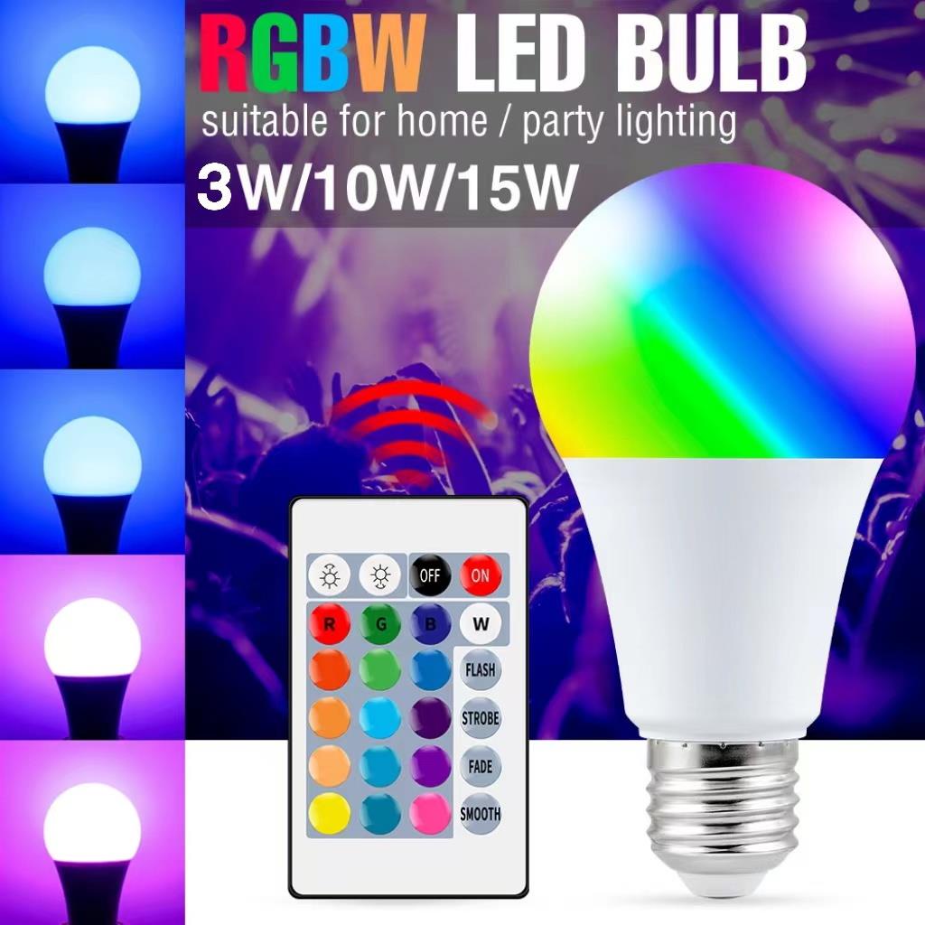 RGB Lights Smart Light Bulb Led 3/5/10/15w Dimmable Ampoule Lights+ Ir ...