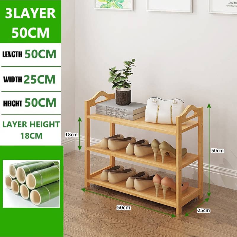 Shoes Organizer Storage Stand Book Plants Rack 3 Layer 50CM Shoe Rack ...