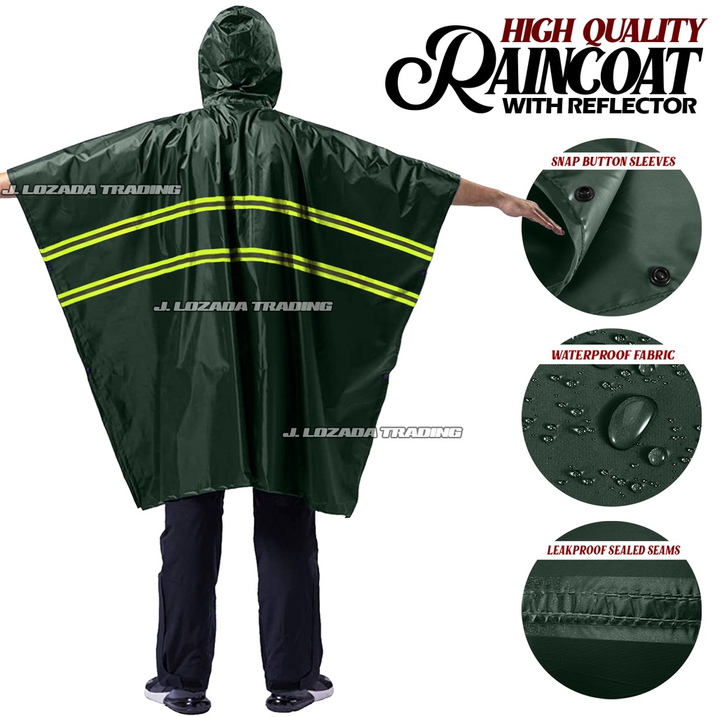 HIGH QUALITY RAINCOAT WITH REFLECTOR - Kapote / Vulcanize stitch with ...