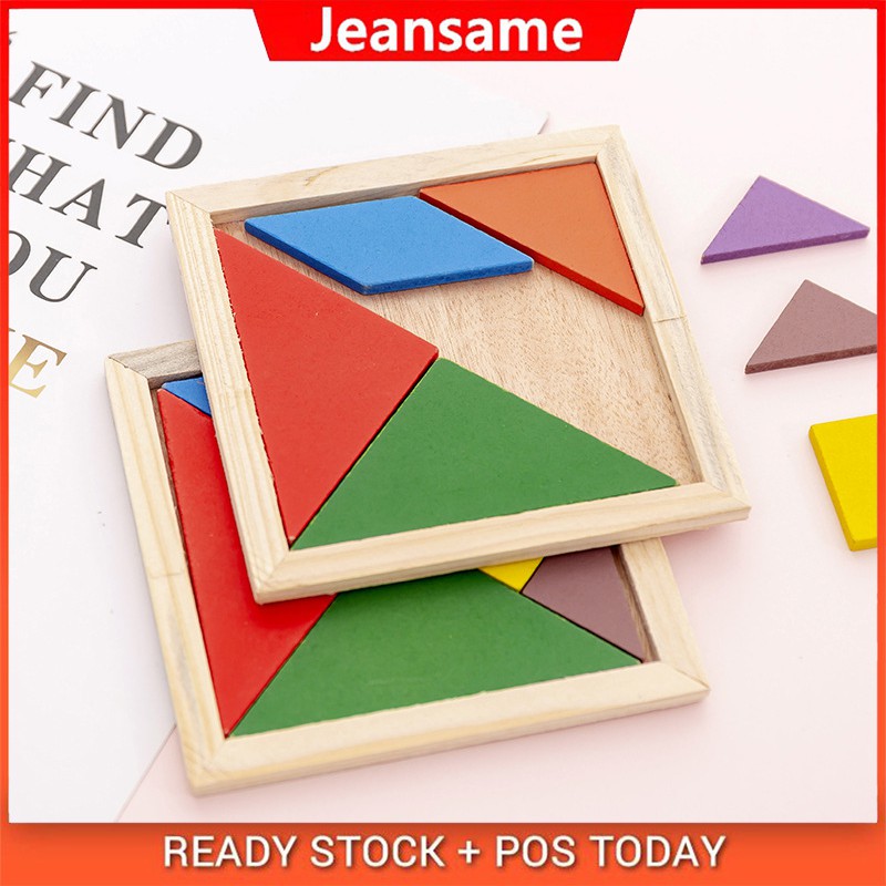 Wooden Triangle Jigsaw Puzzle Mental Developmental Toy | Shopee Philippines