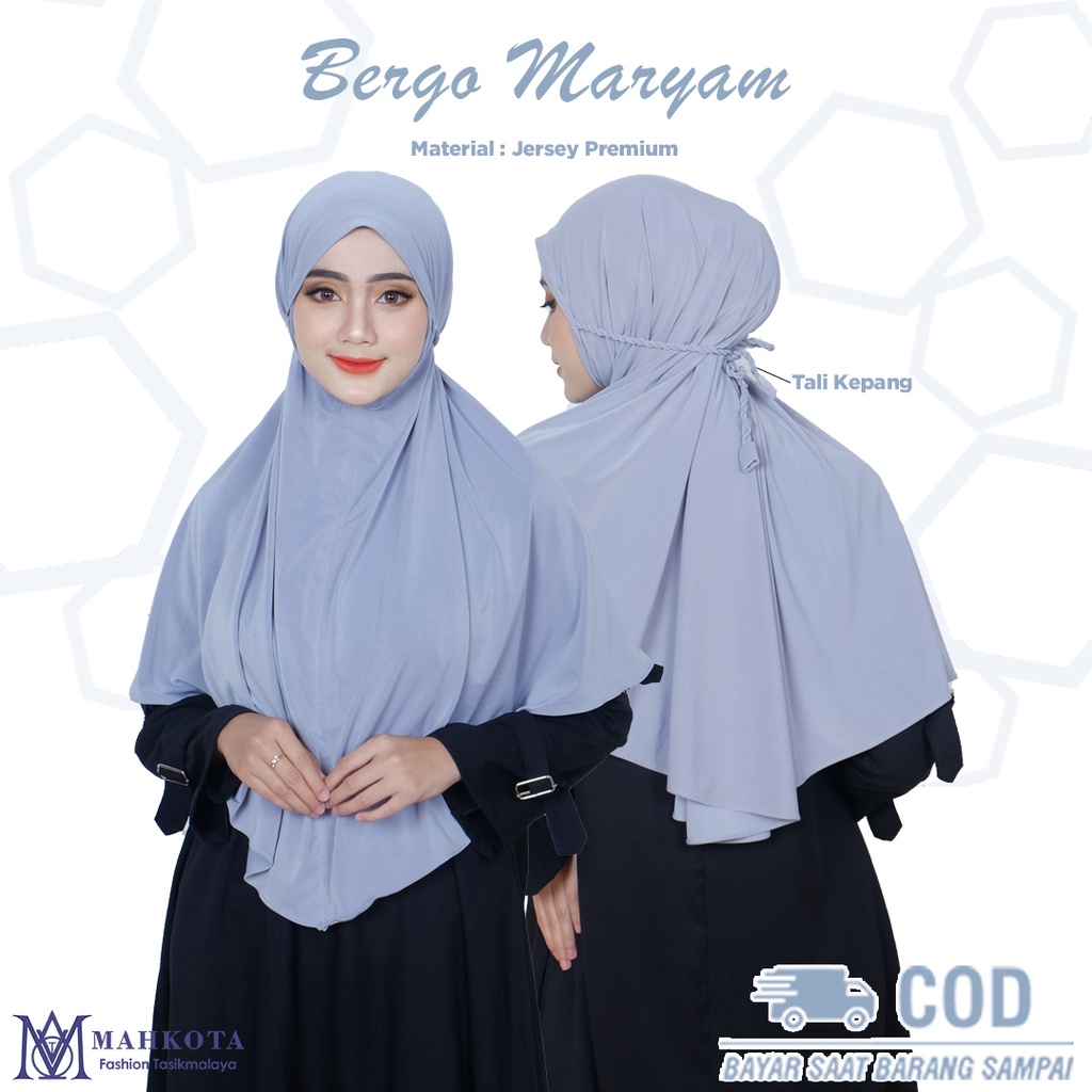 Hijab Bergo Maryam Latest Braid Rope 2021 Instant Hijab Jersey | Shopee ...