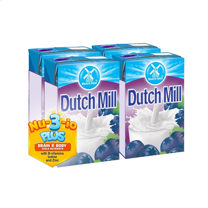 Dutch Mill Yoghurt Drink Blueberry Juice 4 Packs 90ml | Shopee Philippines