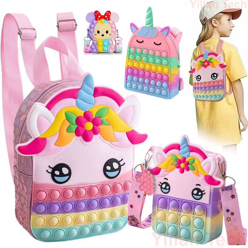 Pop Backpack Pop Purse Mini School Backpacks Unicorn Bag Gifts Pop It ...