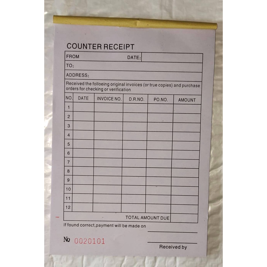 Counter Receipt carbonized 2 PLY or 3 PLY portrait (7x5inches) | Shopee ...