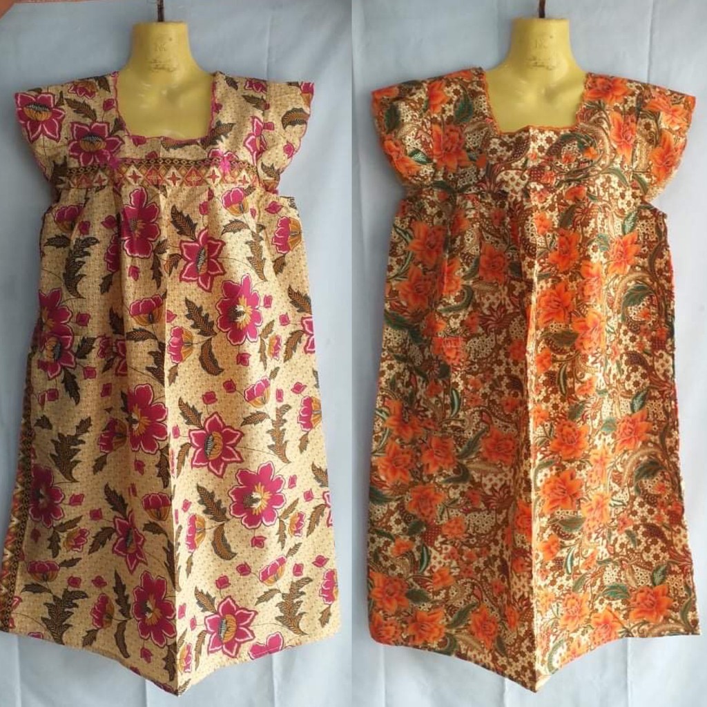 FLORAL Cotton Duster Embroidery Dress Pambahay Pantulog Summer Smocking ...