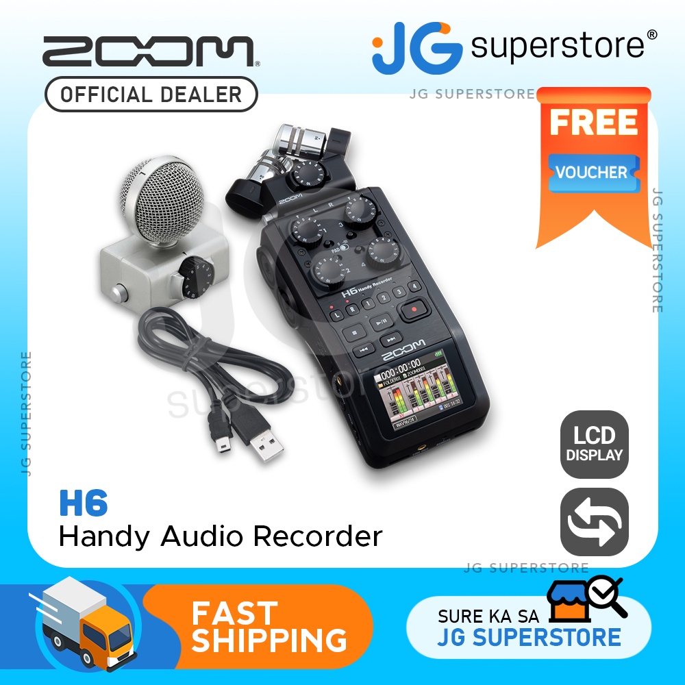 Zoom H6 Handy Recorder with Interchangeable Microphone | JG Superstore ...