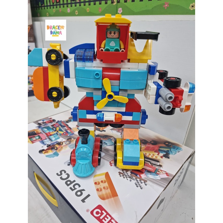 195pcs Vehicle Transforming Robot Block Duplo | Shopee Philippines