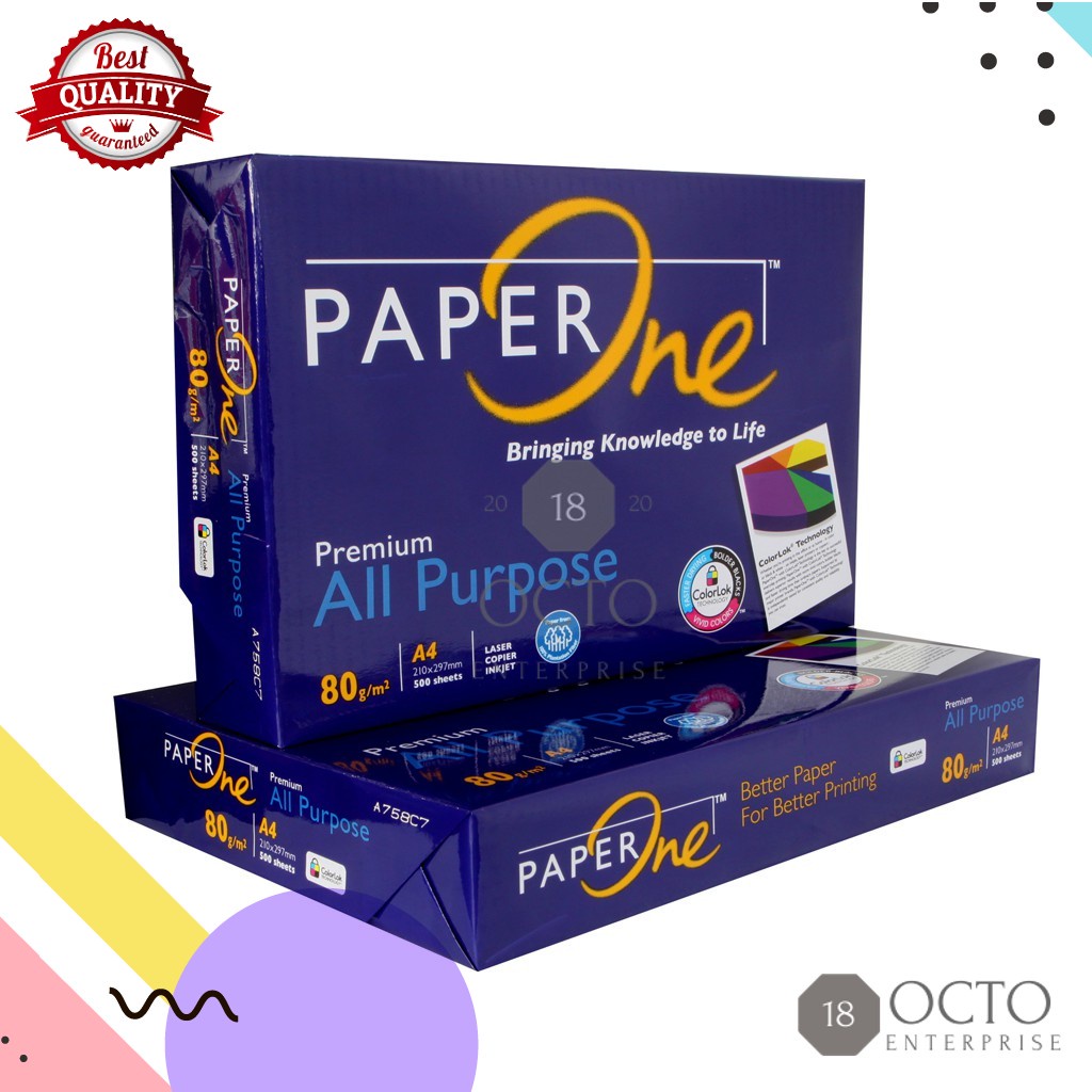 PAPERONE All purpose 80GSM Bond Paper 500 sheets SHORT, A4, LONG ...