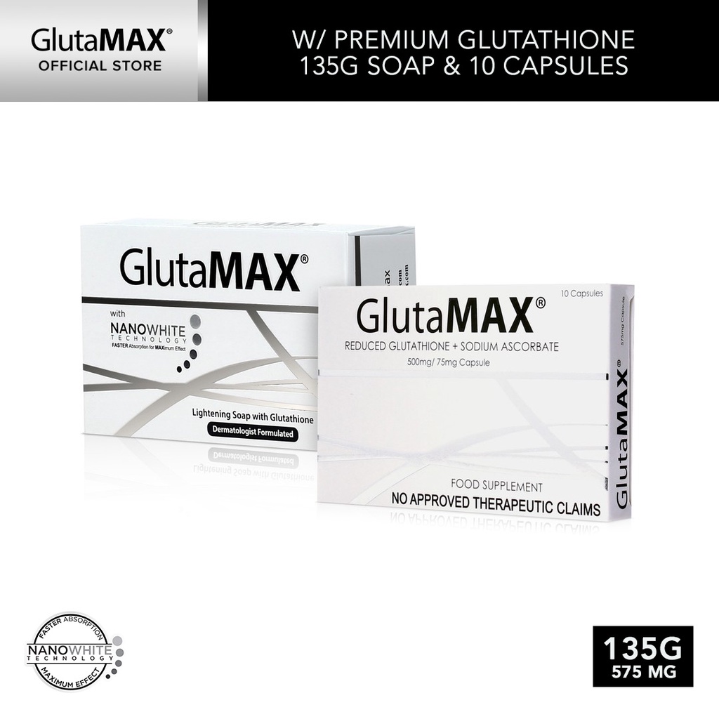 GlutaMAX Inside-Out Lightening Regimen Glutathione 10 Capsule and 135g ...