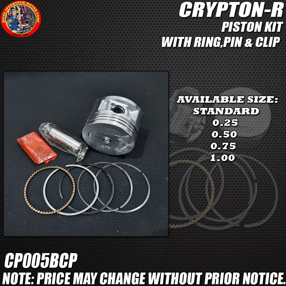 CRYPTON-R PISTON KIT WITH RING,PIN,CLIP (CP005BCP) | Shopee Philippines