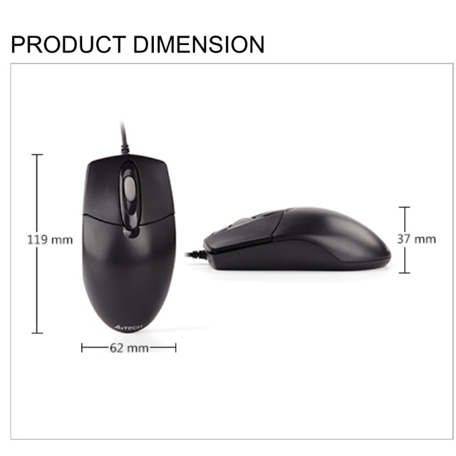 A4Tech OP-720 Optical USB Mouse (Black) | Shopee Philippines