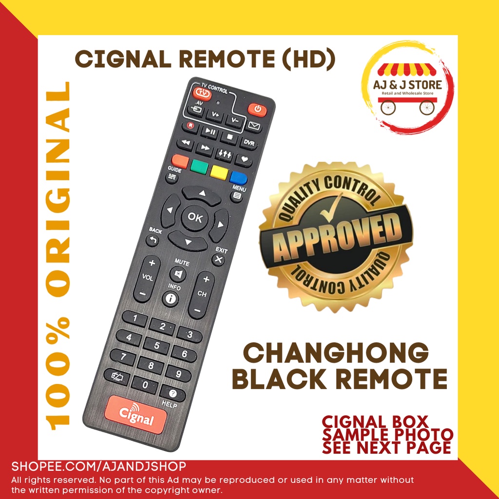 CHANGHONG BLACK MODEL REMOTE (REMOTE ONLY) | Shopee Philippines