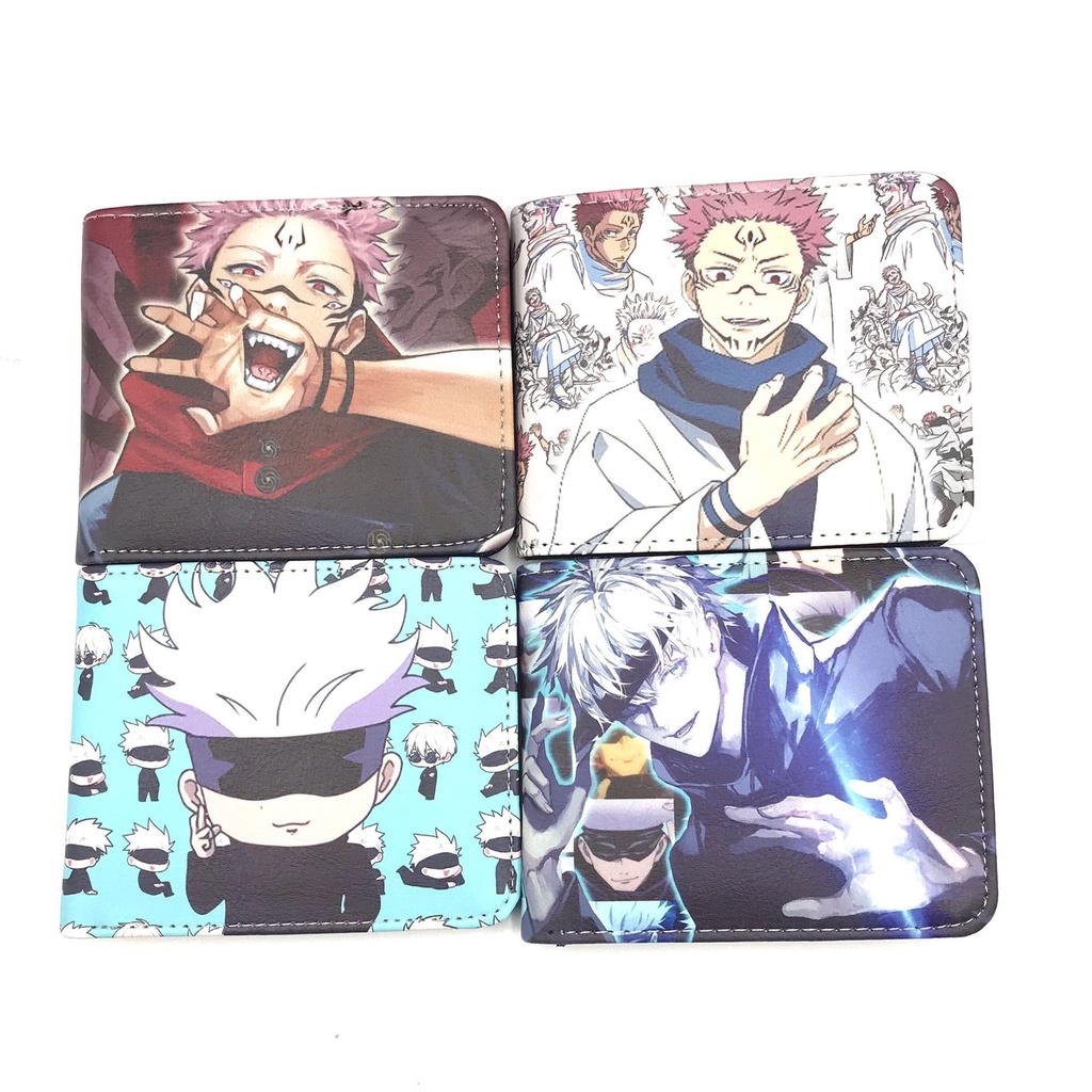 Jujutsu Kaisen Gojo Satoru Cartoon PU Leather Student Short Casual Card ...