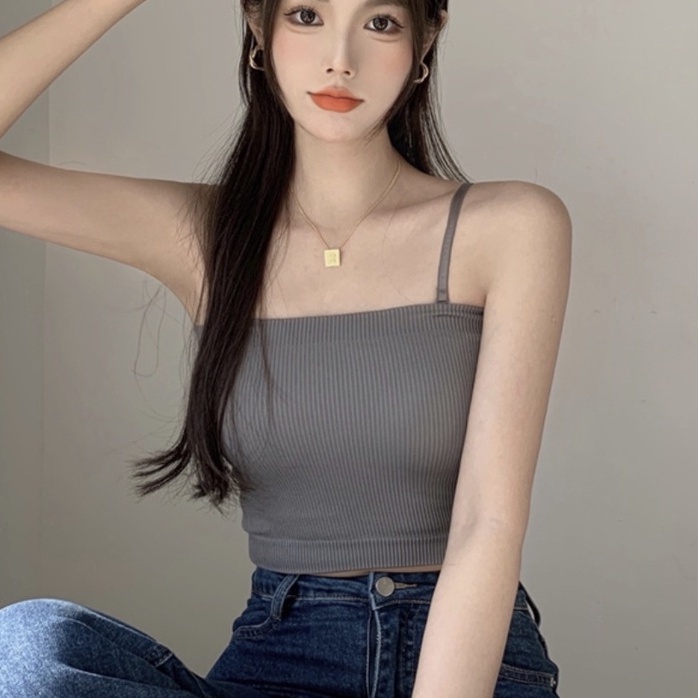 EMS fashion boutique bralette push up bra crop top knitted crop top for ...