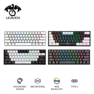 Leaven K620 Mechanical Keyboard 61 Keys Hot-swappable RGB Backlit ...