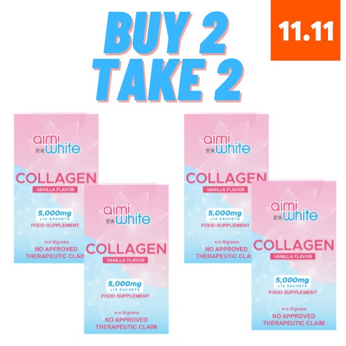 2+2 BOX AIMI WHITE COLLAGEN 10 SACHET per Box | Shopee Philippines