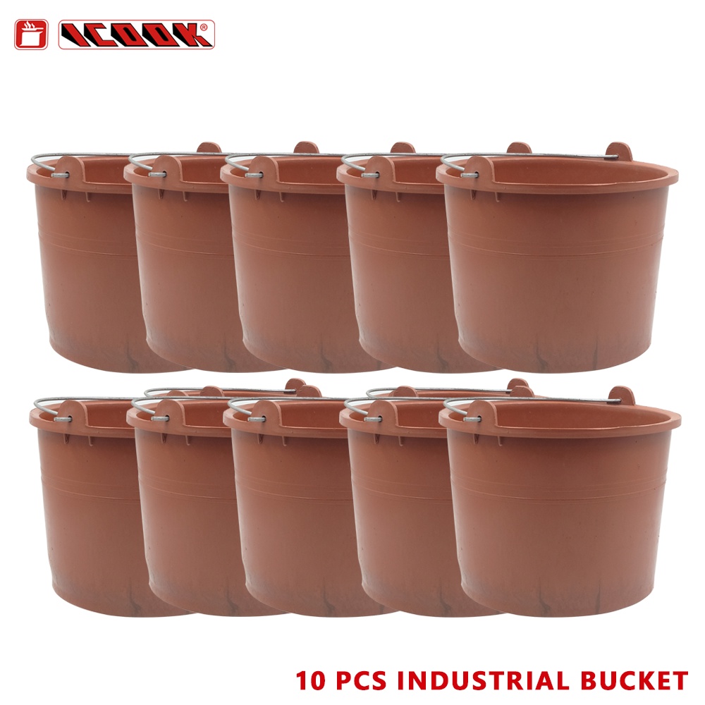 10pcs Industrial Grade Rubberized Plastic Bucket Pail Timba | Shopee ...