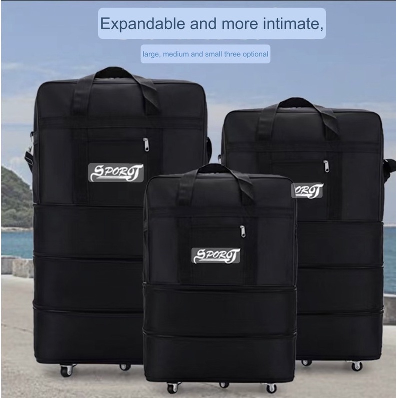 Universal Wheel Folding Luggage Bag Air Consignment Bag Oversized ...