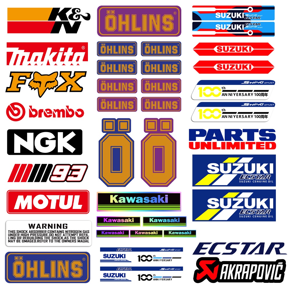 10pcs Set Sticker Mon ster Energy Gopro Brembo MOTUL OHLINS YAMAHA ...