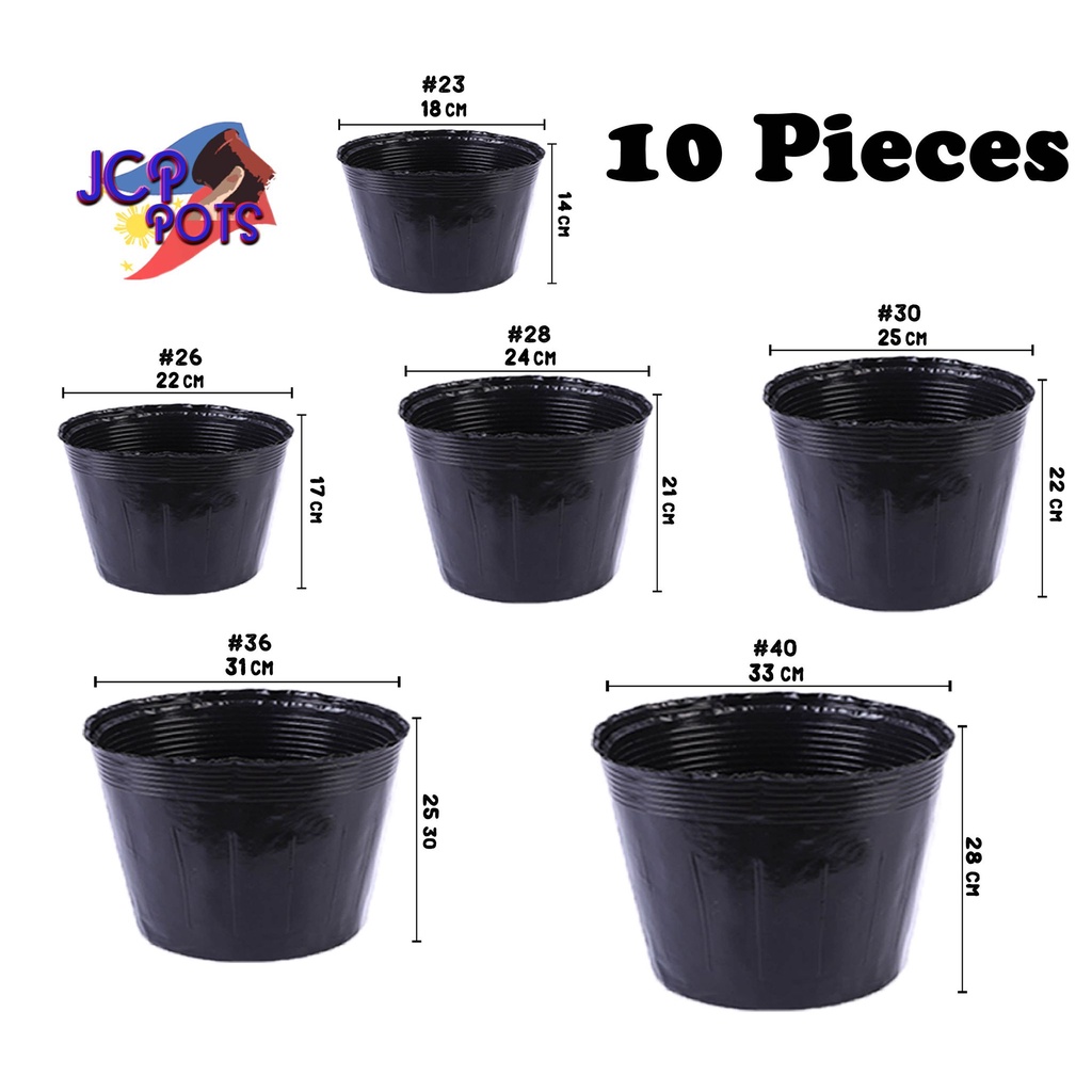10 Pieces BIG Soft Black Pot | Shopee Philippines