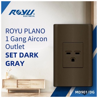 ROYU Outlets Royu Plano Series 1 Gang Aircon Outlet Set Dark Gray ...