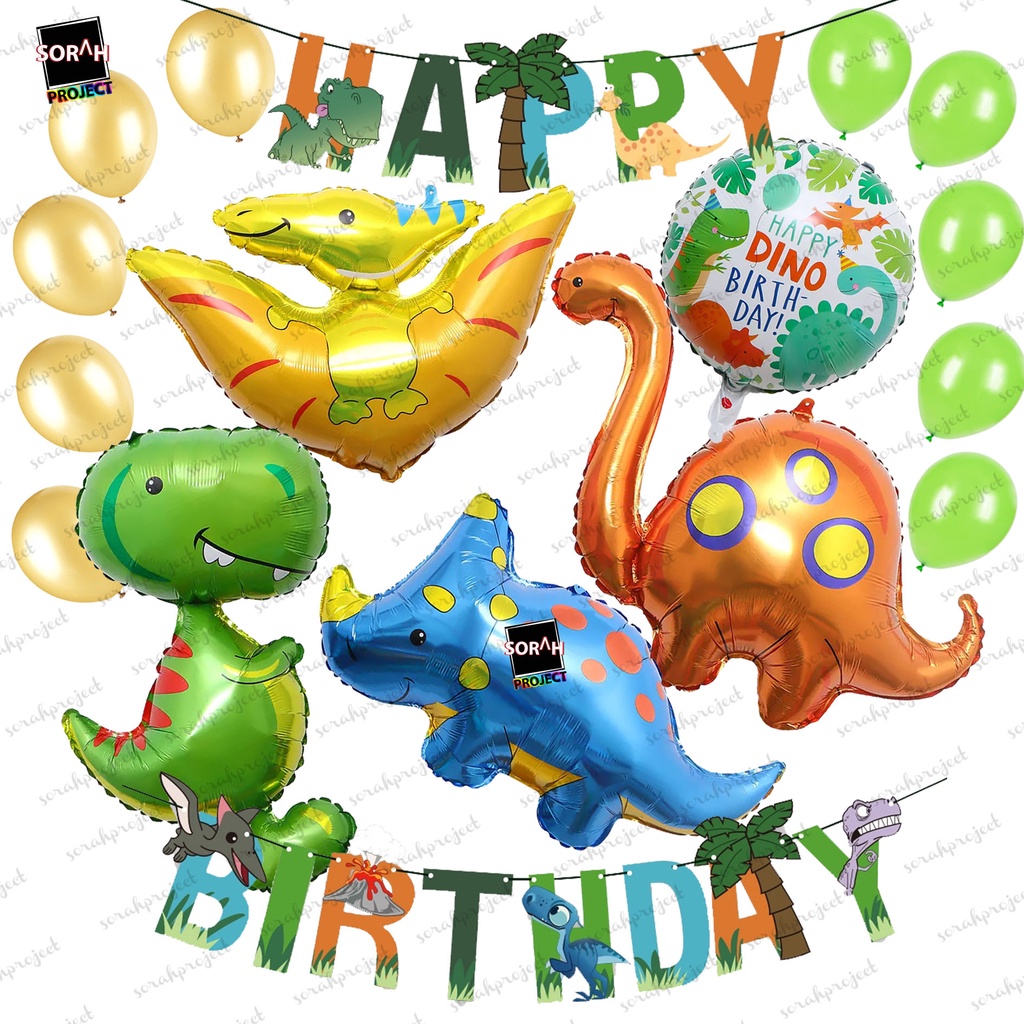 Dinosaur Trex triceratops bronto pte Birthday Balloon Decoration Theme ...