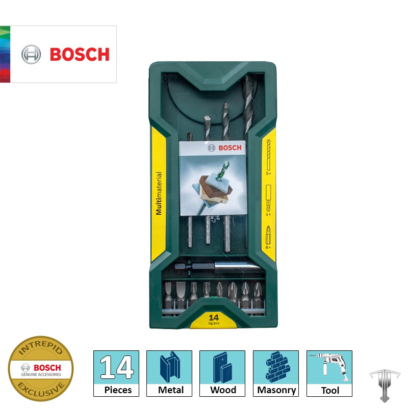Bosch 2607017161 Multi Material Drill Bits w/ Screw Bit Set | Shopee ...