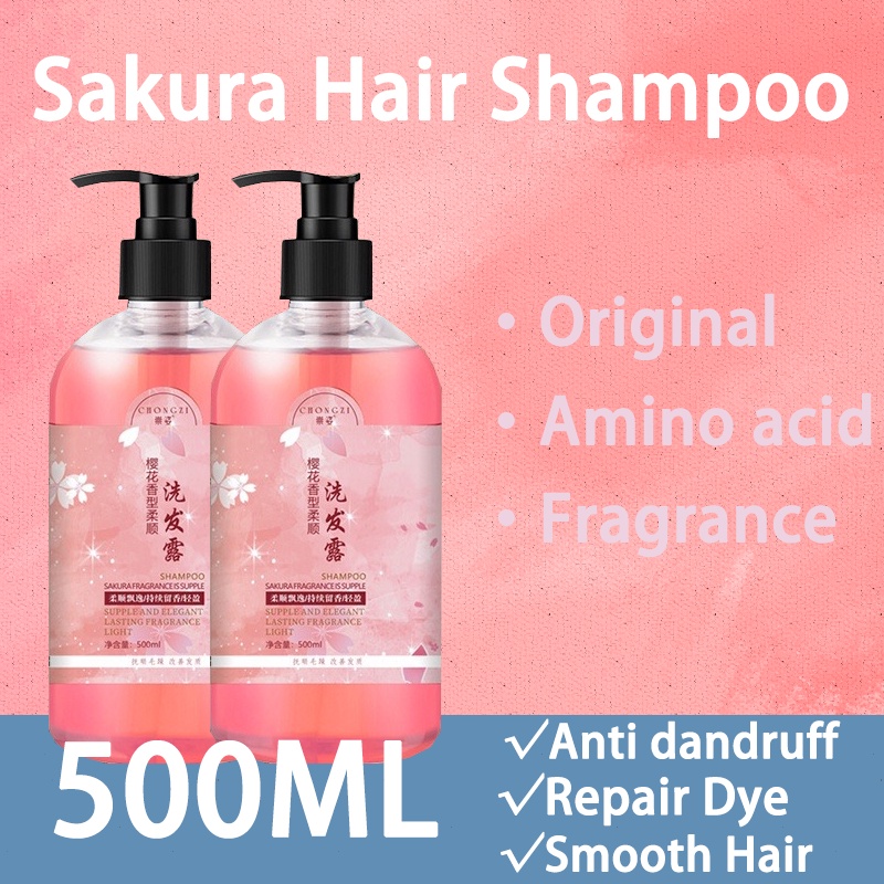 500ML Sakura Hair Shampoo Anti Dandruff Shampoo Oil Control Lasting Fragrance Hair Care | Shopee ...