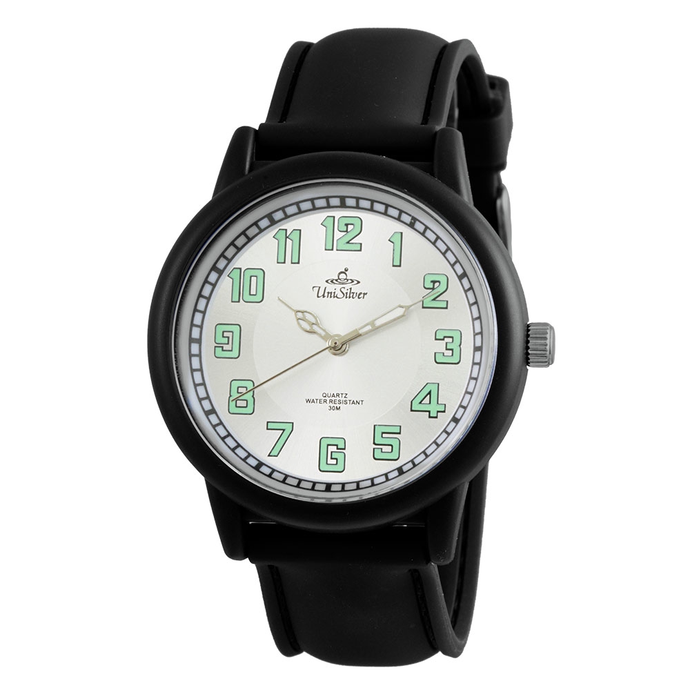 UniSilver TIME Men's Black Analog Rubber Watch KW3283-1004 | Shopee ...